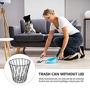 Zerodeko Mesh Wire Garbage Can Black: Litter Trash Bin Round Open Top Wastebasket Home Office Rubbish Trash Basket Recycling Bins