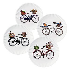 Summer Bikes 9" Melamine Plates, Set of 4