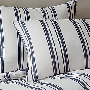 CinchFit USA Quahog Bay Universal V Berth Navy Stripe Duvet Cover & 2 Shams (Universal V Berth)