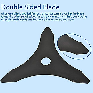 Autoparts 9 Inch Brush Cutter Grass Blade and 10 Inch 3 Teeth Carbide Steel Double Sided Blade Outdoor Trimmer Manganese Head Garden Lawn Trimmer Accessories for Mower Weed Tools