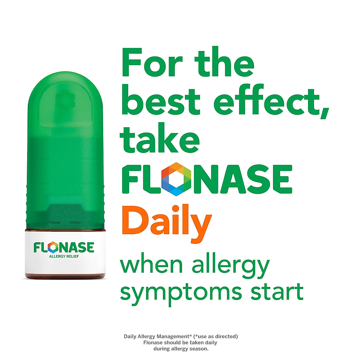 Flonase Allergy Relief Nasal Spray, 24-Hour Non-Drowsy Multi-Symptom Relief - 72 Sprays plus Bonus Pack of Tissues