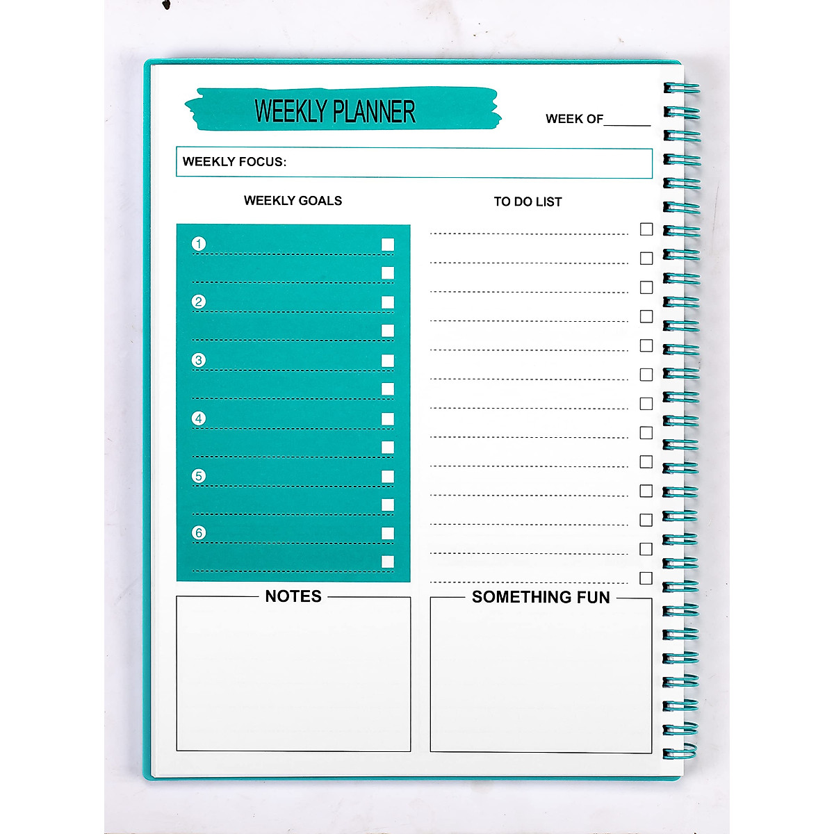 UtyTrees Undated Weekly Planner: A5 To Do List Planner Notebook, Daily Planner, Weekly Goals Notebook with 52 Weeks Planning, 5.2"X 7.5", Green