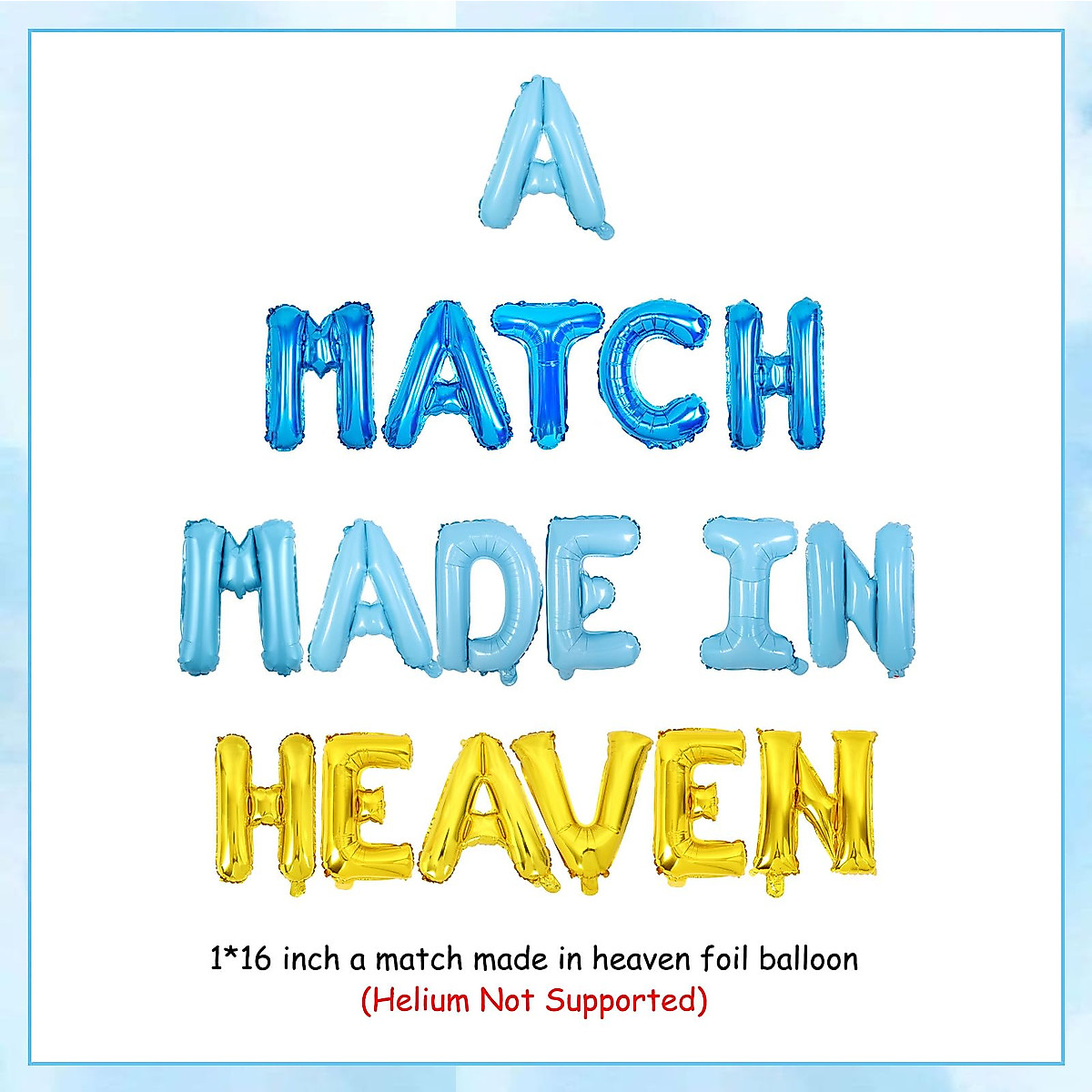 Wonmelody Match Made in Heaven Party Decorations with A Match Made in Heaven Balloon Banner Diamond Balloon Heaven Perfect Match Bachelorette Wedding Party Decor for Engagement Party Bridal Shower