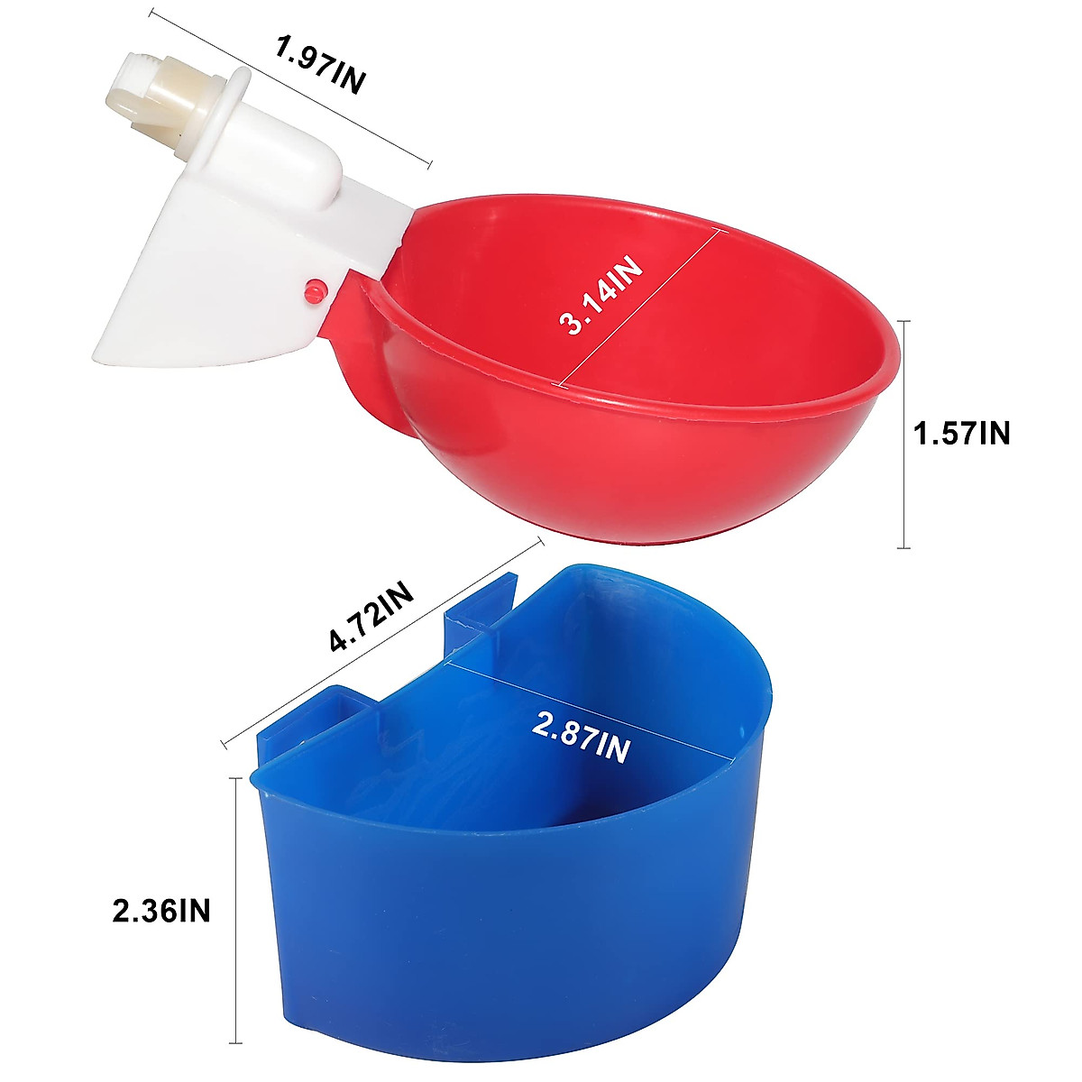 Chicken Water Cups, Automatic Chicken Waterer Cup 6PCS, Chicken Feeding Cup 2PCS, Poultry Watering Cups, Chicken Waterer Cup Kit Suitable for Chicken Duck Turkey Rabbit.
