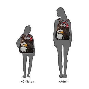 MFTJYO Custom North American Bald Eagle Flag Backpack for Boys Girls Personalized Backpack 3rd 4th 5th Grade Your Name School Bag Kids Bookbag Elementary Laptop Daypacks