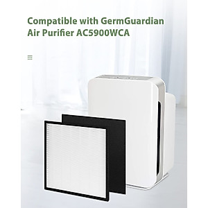Future Way 2-Pack FLT5900 Filter J Compatible with Germ Guardian AC5900WCA Air Purifier, with 4 Carbon Filters, Part# FLT5900