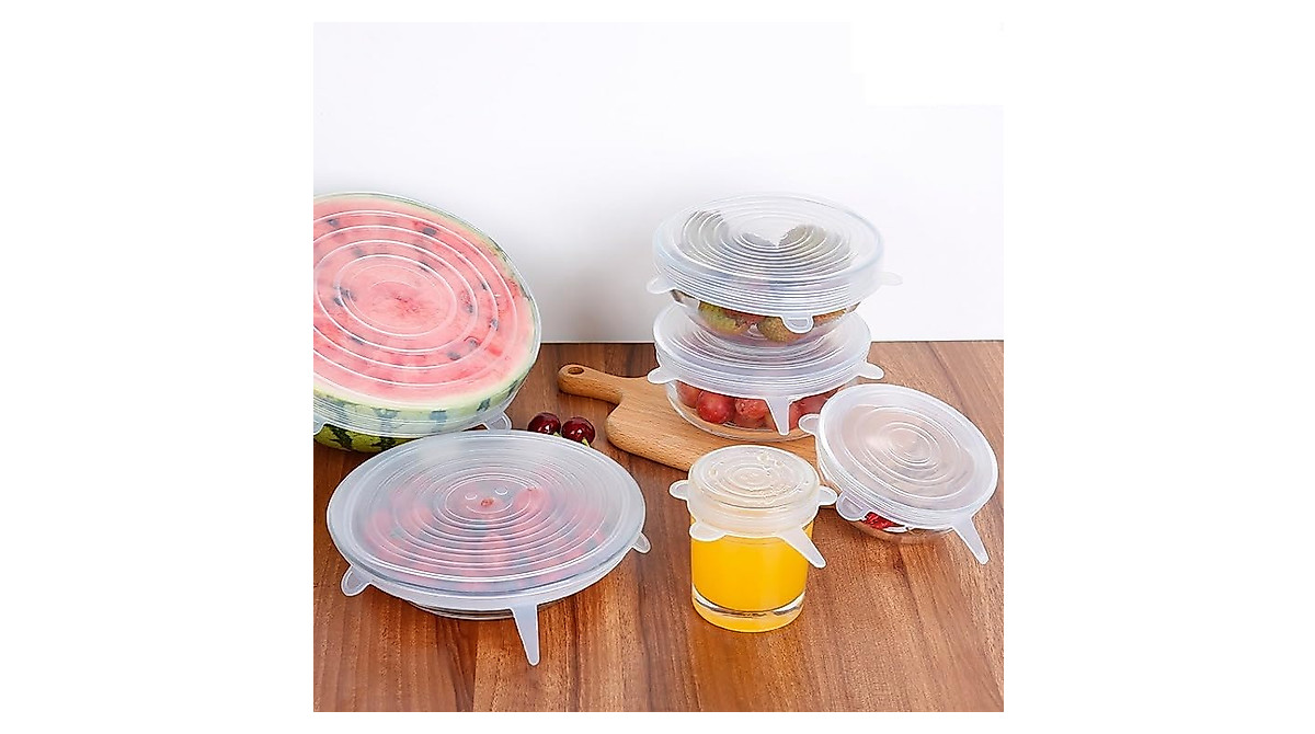 Reusable Silicone Stretch Lids Set - 12 Pack Multi-Size Food Covers