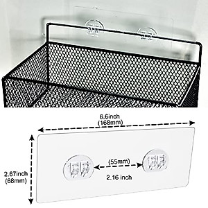 AccEncyc 4 Pack Shower Caddy Adhesive Replacement Heavy Duty Strong Sticky Hooks for Bathroom Shower Caddy Corner Shelf Clear - Double Hook