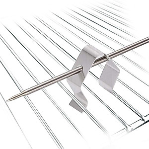 4 Pcs Grill Thermometer Probe Clip Holder Meat Thermometer Probe Holder for Grill Smoker Oven Ambient Temperature Reading, 2 Styles