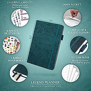 Legend Recipe Book – Blank Family Cookbook to Write In Your Own Recipes – Empty Cooking Journal – Personalized Cooking Notebook, Hardcover, A5, 58 Recipes In Total (Dark Teal)