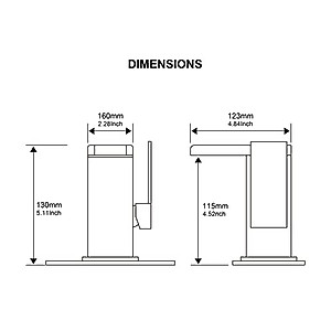 KirlystonE LED Single Handle Bathroom Faucet, Modern Square Matte Black Single Hole Vanity Sink Faucet with Waterfall Spout