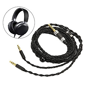 KOSDFOGE Silver Plated Copper Wire Headphone Cable 8 Core Balanced 4.4mm to Dual 3.5mm Silver Plated Earphone Cable Replacement