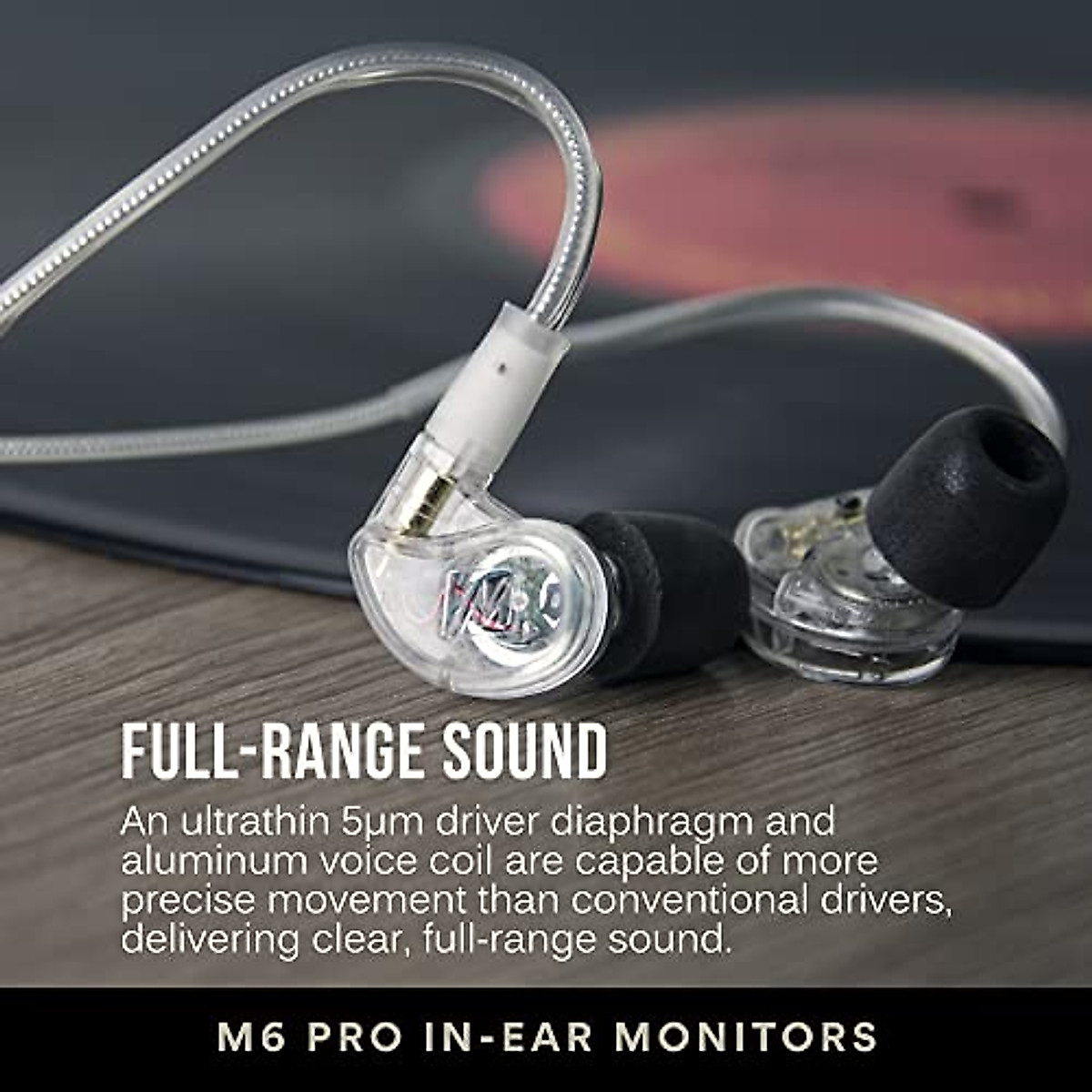 MEE audio M6 PRO Musicians' in-Ear Monitors Wired + Wireless Combo Pack: Includes Stereo Audio Cable and Bluetooth Audio Adapter (Clear) (CMB-M6PROBT-CL)