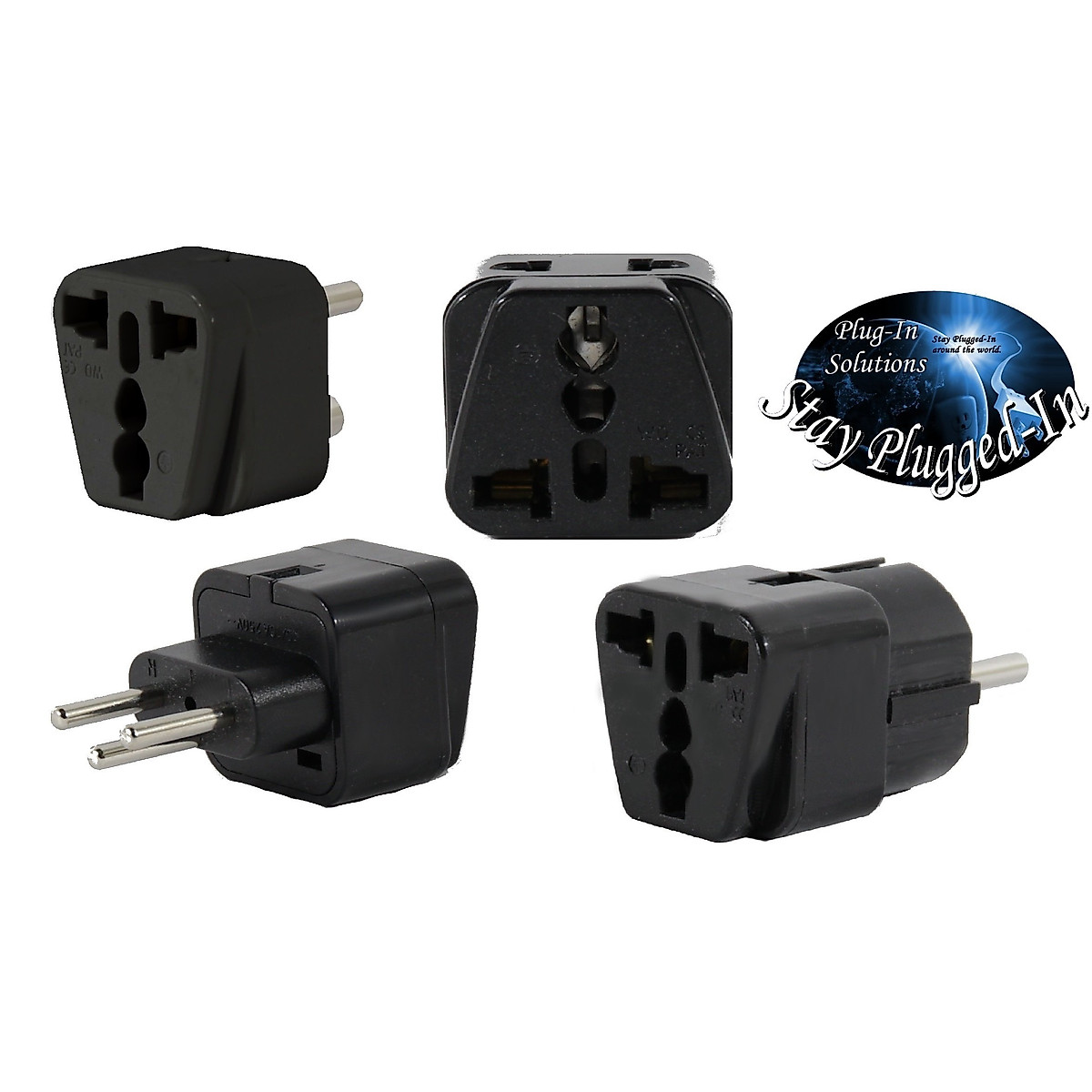 US to South Africa Travel Adapter Plug for USA/Universal to Africa Type M N D E (C/F) AC Power Plugs Pack of 4