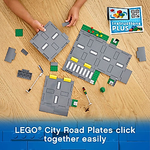 LEGO City Road Plates 60304 - Building Toy Set, Featuring Traffic Lights, Trees, Glow in The Dark Bricks, Combine City Series Sets, Great Gift for Kids, Boys, and Girls Ages 5+