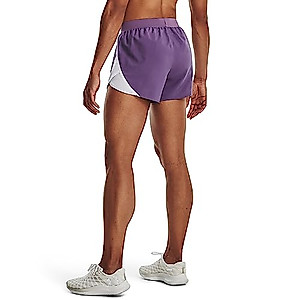 Under Armour Women's Fly by 2.0 Running Shorts, (571) Retro Purple / / Reflective, Large