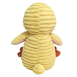 Doindute Corduroy Duck Plush Stuffed Animal, Cute Furry Yellow Duck Toy, Soft Cuddly Plushie Hugger Toy for Boys Girls, Gifts for Kids or Girlfriend, 9 Inches