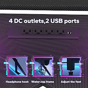 QIAYA Gaming L Shaped Computer Desk, Black