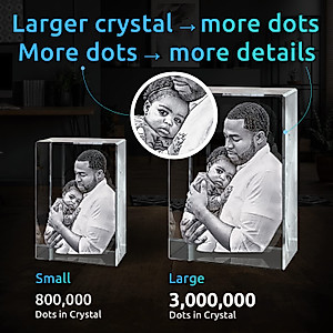 ArtPix 3D Crystal Photo, Custom Gifts for Dad, Father, Wife, Men, Her Mom, Husband, Great Personalized Customized Gift With Your Own Photo, Custom Birthday 3D Picture Rectangle, Couples Gifts
