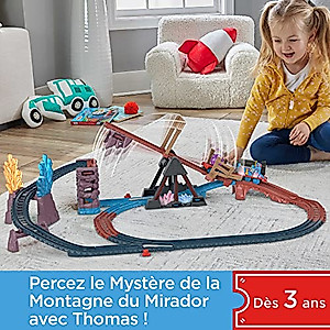 Thomas & Friends Motorized Toy Train Set Crystal Caves Adventure with Thomas, Tipping Bridge & 8 Ft of Track for Kids Ages 3+ Years