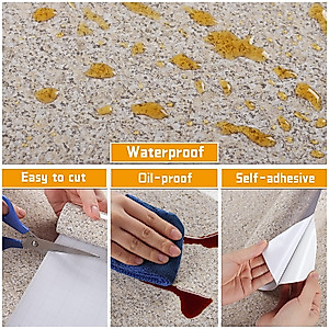 CHICHOME 472"x30" Granite Contact Paper Brown Terrazzo Contact Paper Peel and Stick Granite Countertops Marble Contact Paper Waterproof Self Adhesive Removable Vinyl for Bathroom Kitchen Countertop