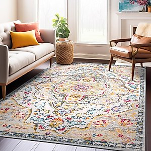 Rugshop Vintage Distressed Bohemian Area Rug 5' x 7' Gray