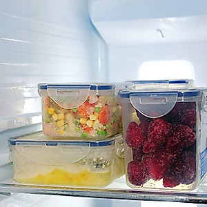 LocknLock Easy Essentials On The Go Meal Prep Lunch Box, Airtight Containers with Lid, BPA Free, Rectangle (3 Section) -34 oz, Clear