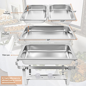 Chafing Dishes Buffet Set [2/4 Pack] Commercial Catering Food Warmers for Parties 9QT Buffet Servers and Warmers Stainless Steel Foldable Chafer with Lid