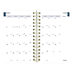 Blueline Essential Academic Daily/Monthly Planner, August 2023 to July 2024, Gold Twin-Wire Binding, Poly Cover, 8" x 5", Geo Design, Honeycomb (CA214PH.02-24)