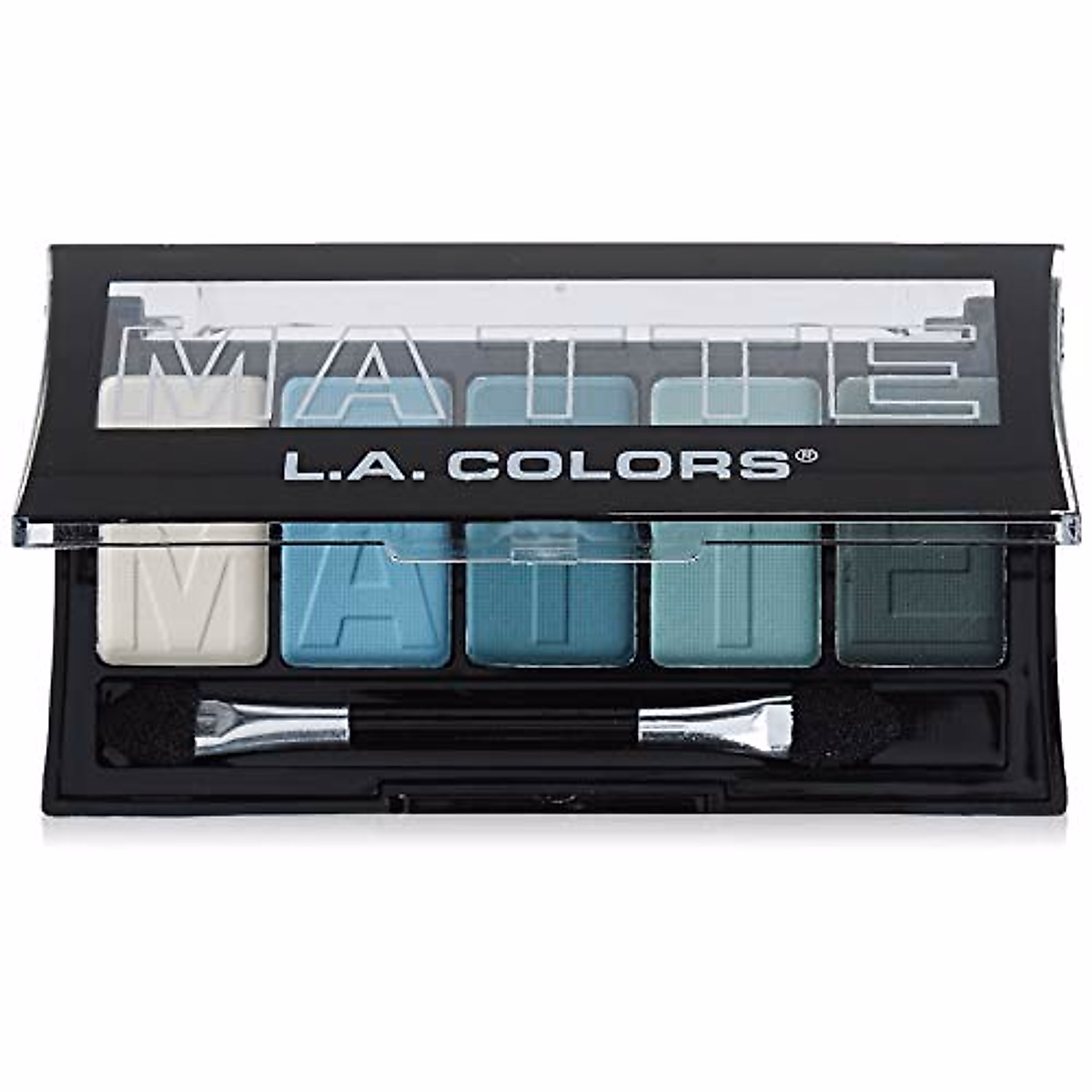 L.A. COLORS 5 Color Matte Eyeshadow Palette, Teal Argyle CEM477