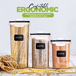 Utopia Kitchen Cereal Containers Storage - Liter Airtight Food Storage Containers & Cereal Dispenser For Pantry Organization And Storage (Clear, 2 Liter Pack of 4)