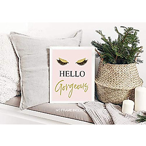 GIFTSFARM Inspirational Wall Art, Bedroom Decor for Women, Pink Room Decor, Teen Girls Fashion Makeup Home Wall Decoration Picture Poster, Bathroom decor, Office Decor (Set of 6, 8X10in, Unframed)