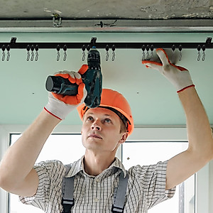 Jetec Flexible Bendable Ceiling Curtain Track, 9.8ft/16.4ft(5m), Ceiling Mount for Curtain Rail with Track Curtain System, Room Divider, Ceiling Curtain Rod, Rv Ceiling Track for Curtains(5 m,Black)