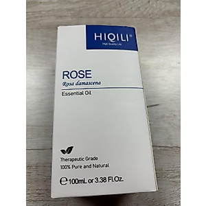 HIQILI Rose Essential Oil 3.38 Fl Oz, 100% Pure Natural for Aromatherapy, Diffuser, Skin Care, Massage, Includes Premium Quality Glass Dropper