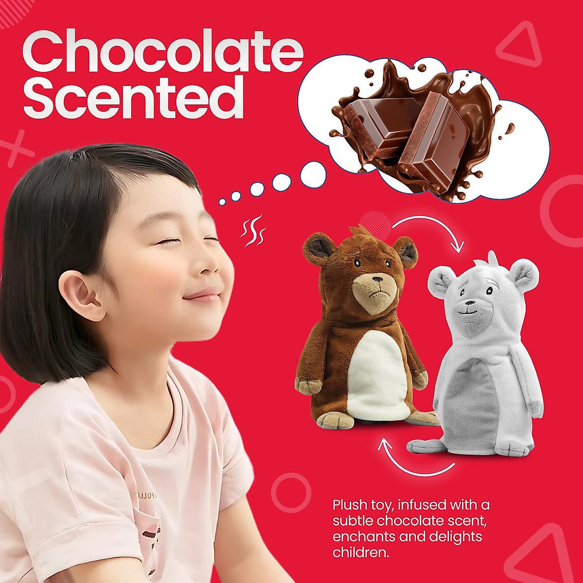 Reversible Toy Plush for Girls & Boys, Educational Mood Regulating Plushie Teddy Bear, Realistic Stuffed Animal for Babies, Toddlers, Preschool, Kindergarten (Benji The Bear -Full Body)