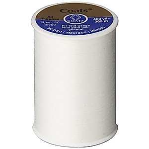 Coats & Clark All Purpose Thread 400 Yards White (ONE spool of yarn)