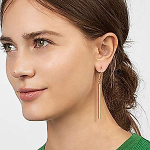 Suyi Minimalist Dainty Bar Stud Earrings Long Drop Dangle Earrings for Women BGold