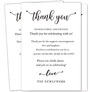 Giftideaworkshop 50 Pcs Wedding Thank You Place Setting Cards, Wedding Table Centerpieces and Wedding Decorations, Wedding Table Decorations, Wedding Favors for Guests, 4 x 6 in