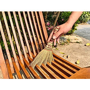 Small Corn Wisk Brush Broom 11 Inch Indoor Heavy Duty Multi Surface Hard & Soft Floor Home Office Cleaning Tool Supplies 100% Handmade for Household Sweeping Indoor Outdoor (staw Soft Broom)