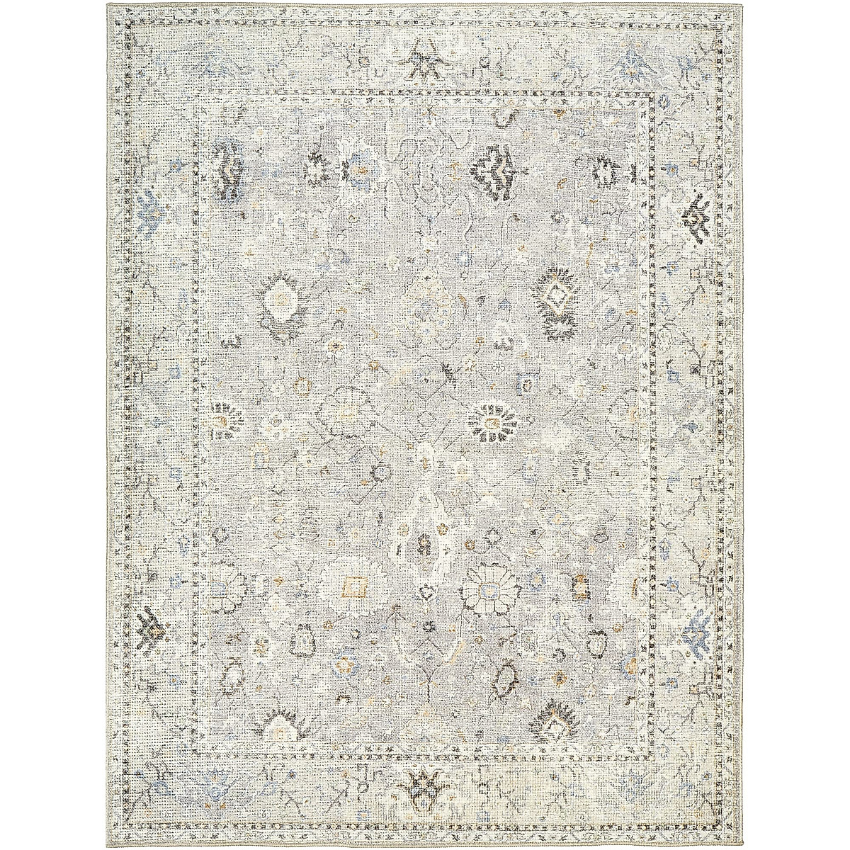 Becki Owens x Surya Davina Damask Area Rug , 9'2" x 12', Light Grey
