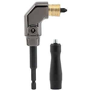 Durable Right Angle Drill Attachment, Detachable 90 Degree Screwdriver Right Angle Drill Attachment DIY Socket Adapter For Use with Cordless Drill and Impact Driver