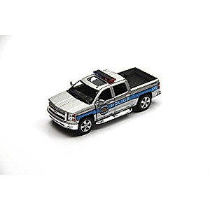 KiNSMART 2014 Chevrolet Silverado 1:46 Scale 5 Inch Police & Firefighter Pick-up Truck (2 Set)