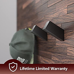 COCOYA 4Pack Metal Wall Hooks, Minimalist Coat Hooks Matte Black Modern Easy Install Wall Mount Heavy Duty Aluminum Slant Simple Mid Century Entryway Bathroom, for Hanging Hat Purses Backpack Towel