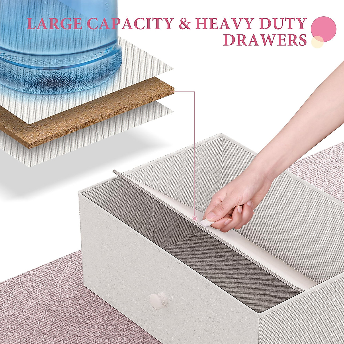 EnHomee White Dresser for Bedroom with 12 Drawers Dressers & Chest of Drawers with Wood Top, Metal Frame,Tall Dressers for Girls Bedroom,Living Room,Hallway,Closet