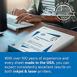 Hammermill Colored Paper, 24 lb Blue Printer Paper, 8.5 x 11 - 1 Ream (500 Sheets) - Made in the USA, Pastel Paper, 103671R