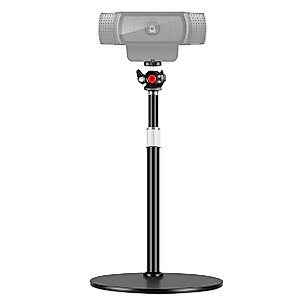 Etour Webcam Desk Mount Stand with 360° Ballhead, Heavy Base Height Adjustable Compatible with Logitech Webcam C920 C922 Brio 4K, and Other Webcam with 1/4" Thread for Live Streaming/Video Calling