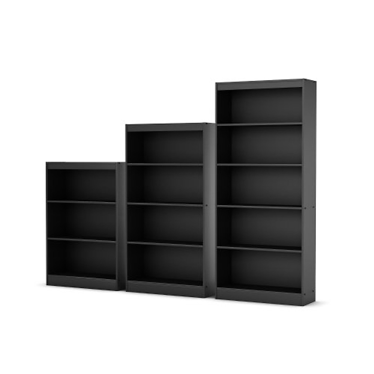 South Shore Axess 3-Shelf Bookcase, Pure Black
