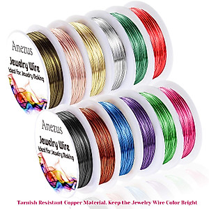 Anezus 12 Rolls Jewelry Wire Craft Wire Tarnish Resistant Beading Wire for Jewelry Making Supplies