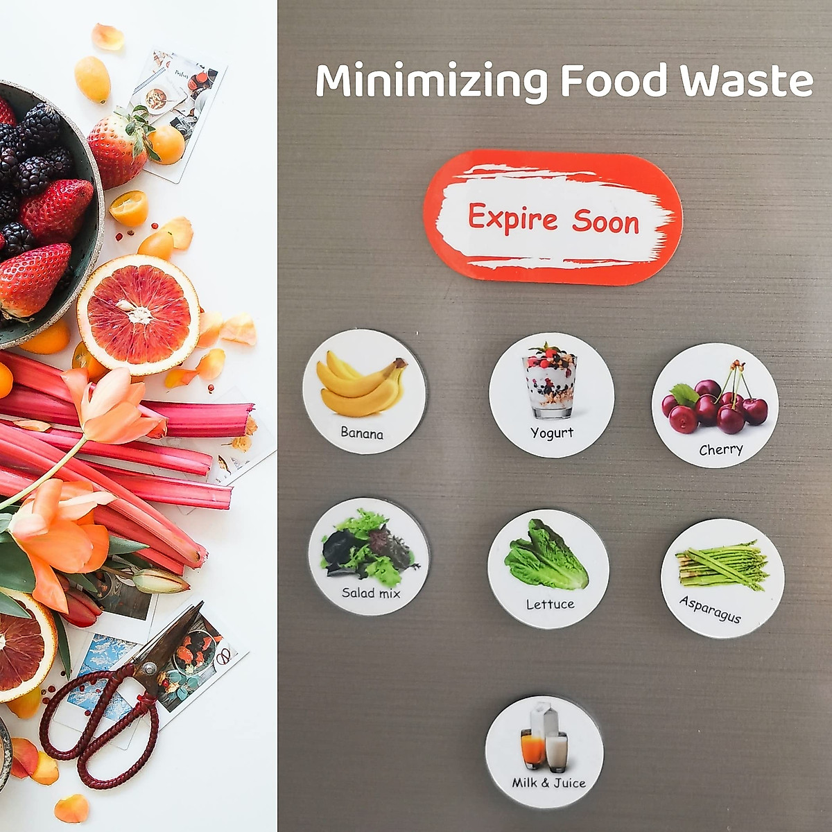 M MORCART Food Magnets for Fridge | Visual Shopping & Organization