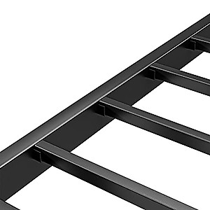 Neslime 18 Inch Heavy Duty Twin Bed Frames No Box Spring Needed, Metal Platform Bed Frame Twin for Heavy People, Easy Assembly, Noise Free, Black